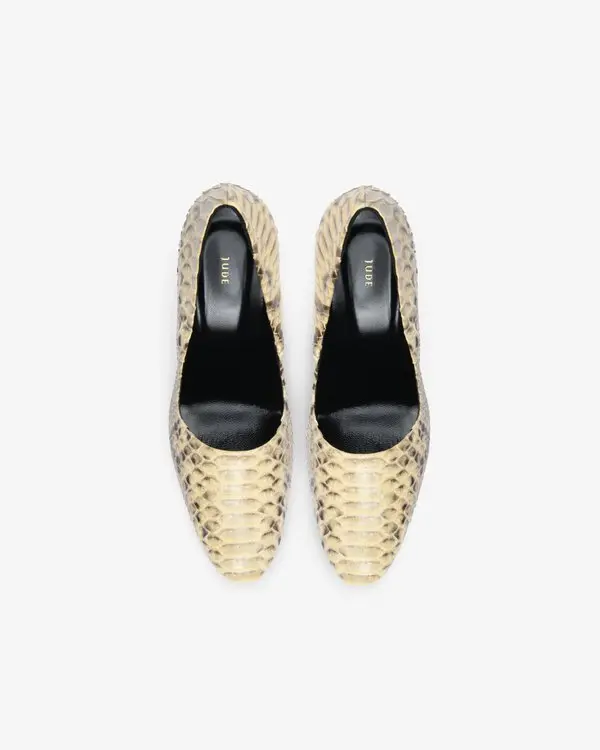 JUDE Date Pump Sand Python Leather - Beige