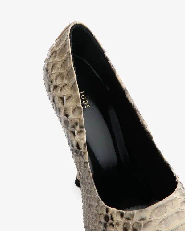 JUDE Date Pump Sand Python Leather - Beige