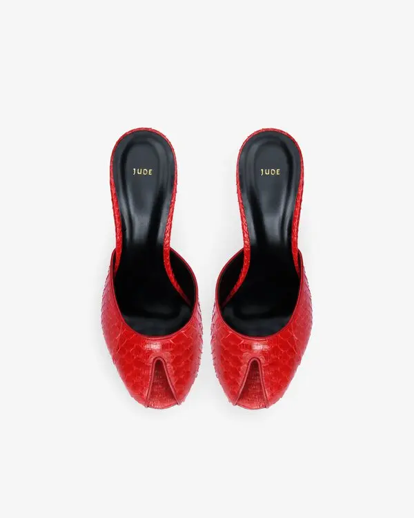 JUDE Date Mule Python Leather