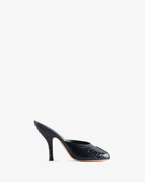 JUDE Date Mule Python Leather - Black