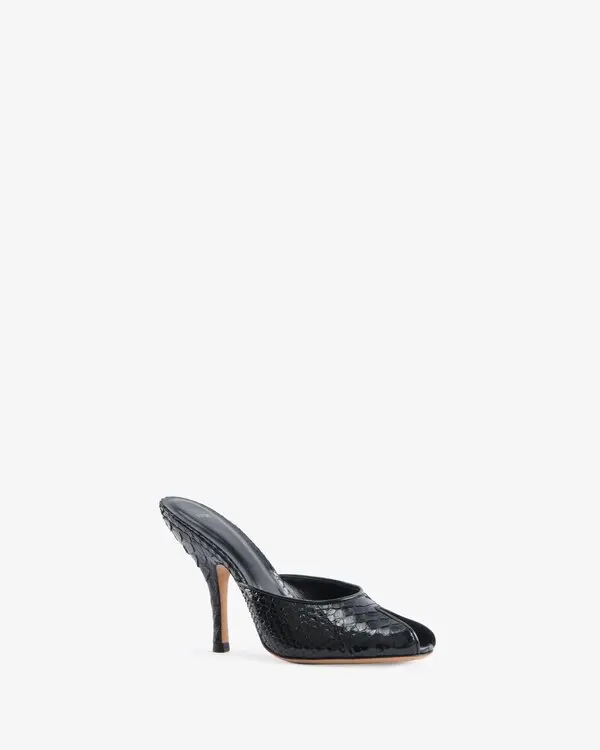 JUDE Date Mule Python Leather - Black