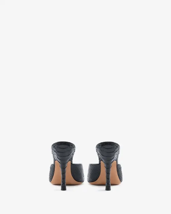 JUDE Date Mule Python Leather - Black