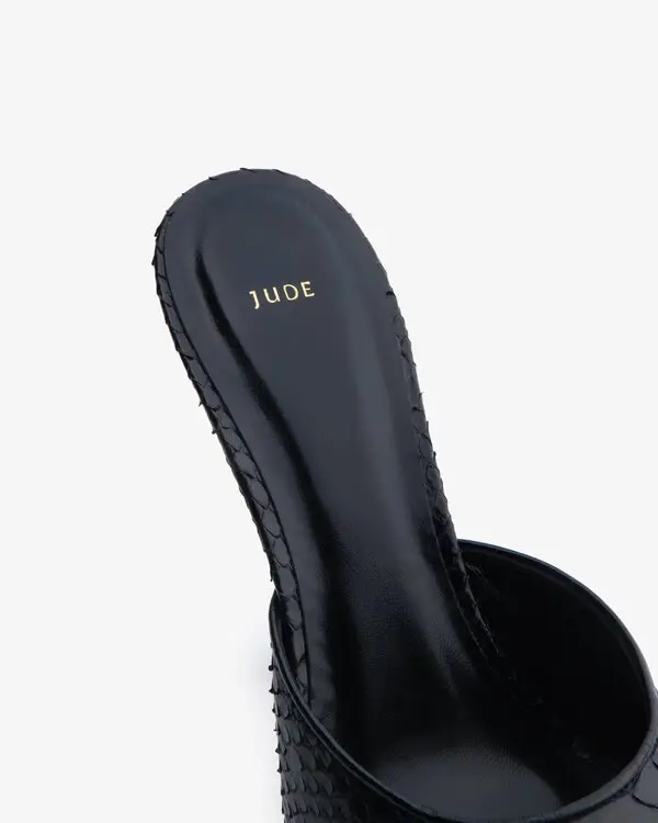 JUDE Date Mule Python Leather - Black