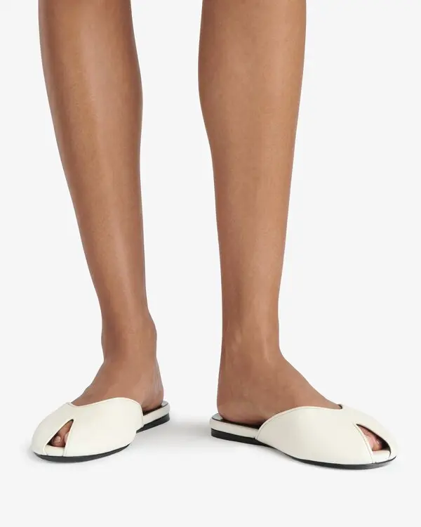 JUDE Date Flat Off- Leather - White