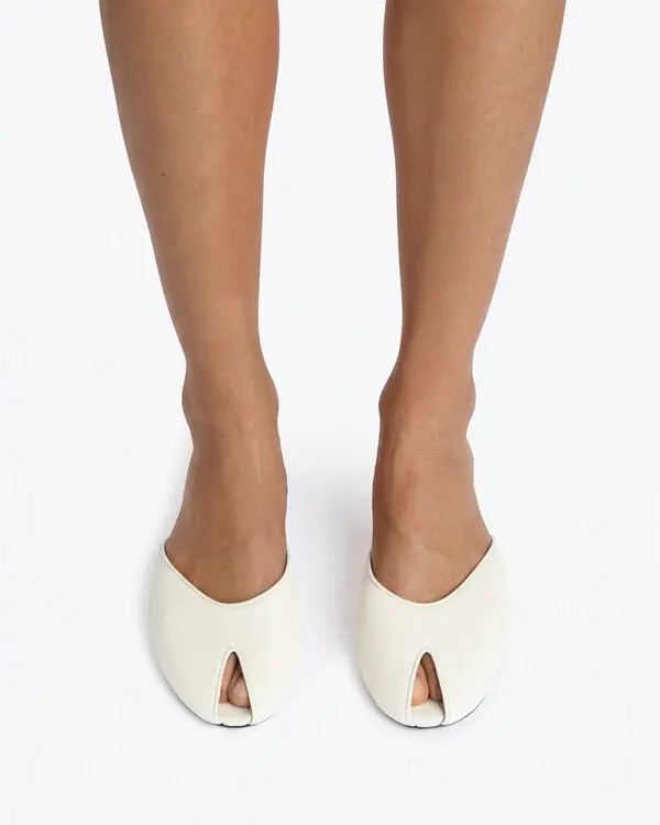 JUDE Date Flat Off- Leather - White