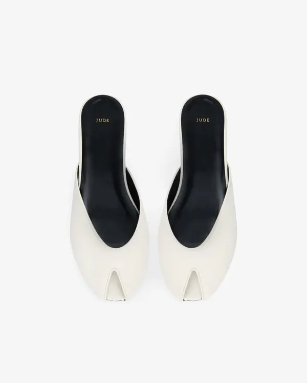 JUDE Date Flat Off- Leather - White