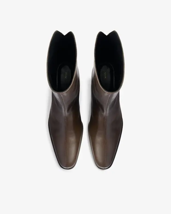 JUDE Pace Ankle Boot In Mocha Leather - Brown