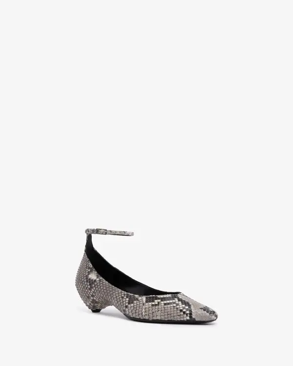 JUDE Mode Ballerina In Stone Python Leather