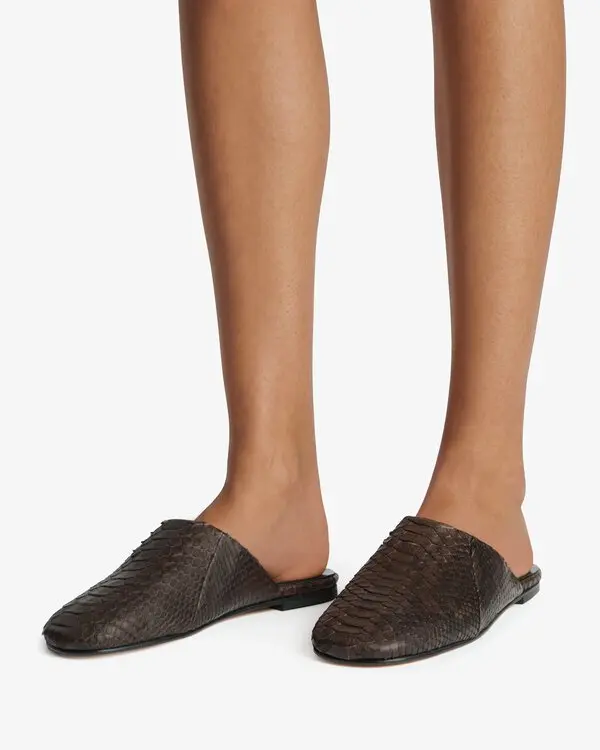 JUDE Floor Slide In Dark Python Leather - Brown