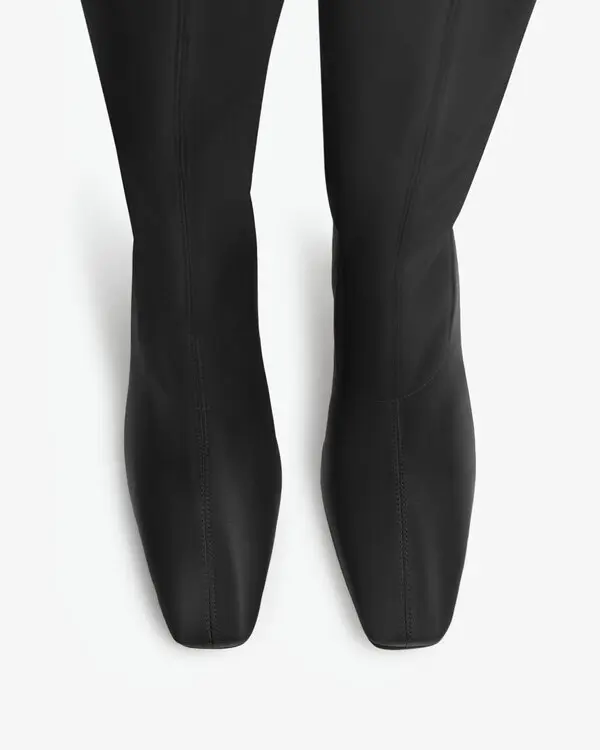 JUDE Memo Knee Boot In Stretch Leather - Black