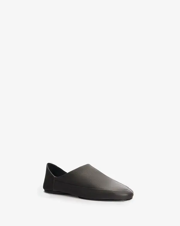 JUDE Floor Slipper In Espresso Leather