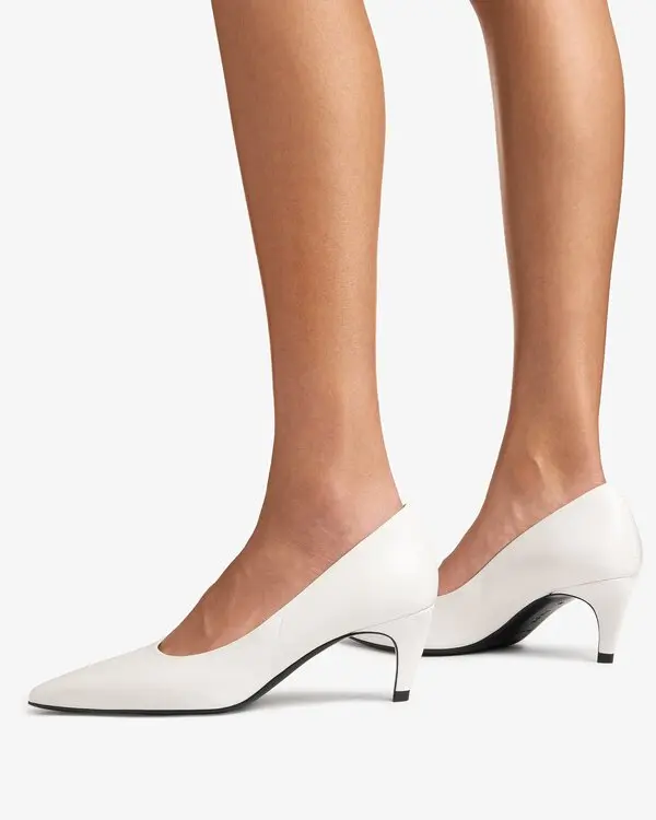 JUDE Blade Pump Creased Leather - White