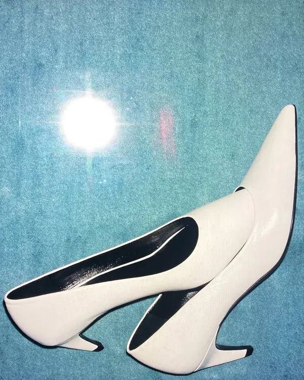 JUDE Blade Pump Creased Leather - White