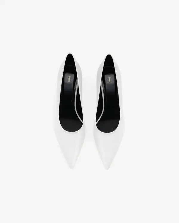 JUDE Blade Pump Creased Leather - White