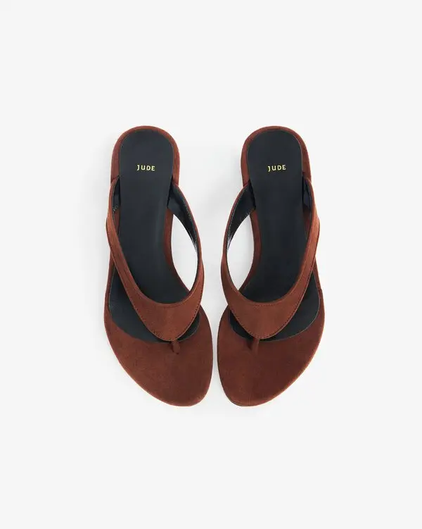 JUDE Rue Sandal In Suede Leather - Brown