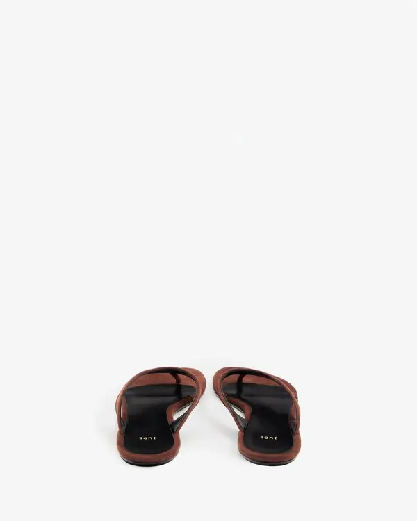 JUDE Rue Sandal In Suede Leather - Brown