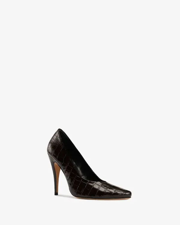JUDE Jerry Pump Dark Croc Embossed Patent Leather