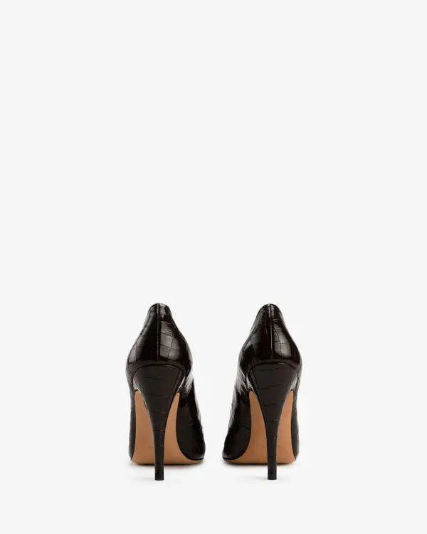 JUDE Jerry Pump Dark Croc Embossed Patent Leather