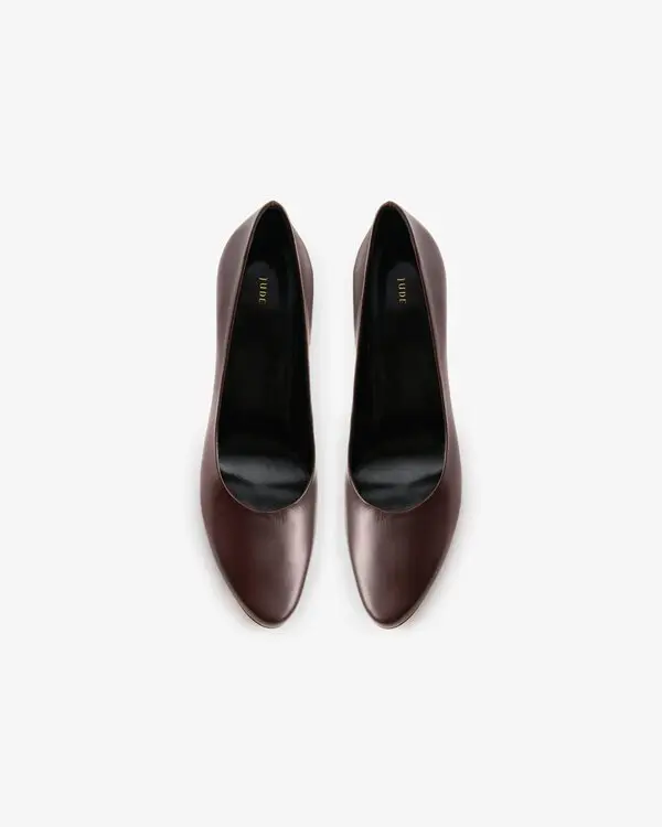 JUDE Jerry Pump Barolo Creased Leather - Bordeaux