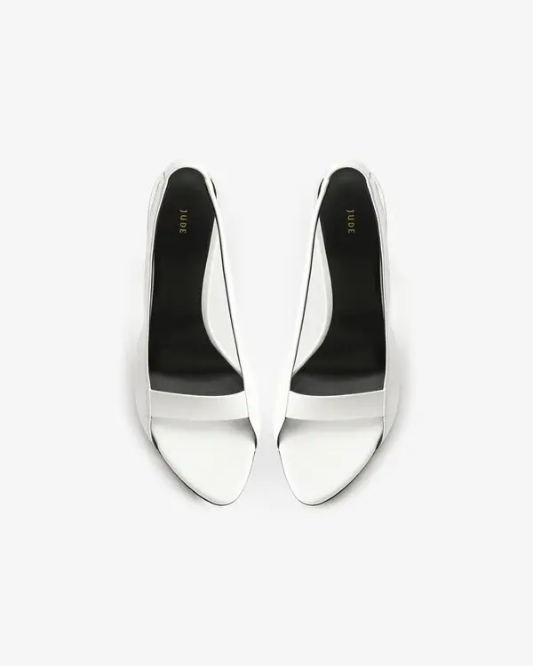 JUDE Ibis Slingback Creased Leather - White