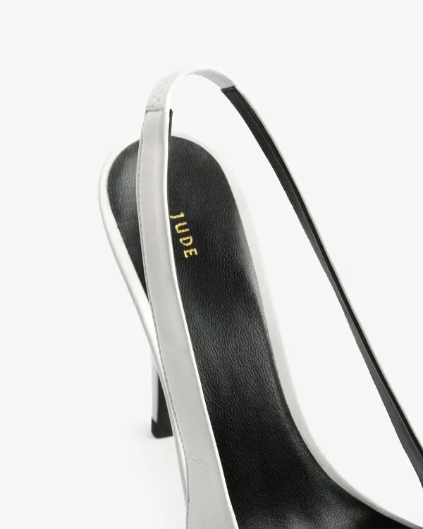 JUDE Ibis Slingback Creased Leather - White