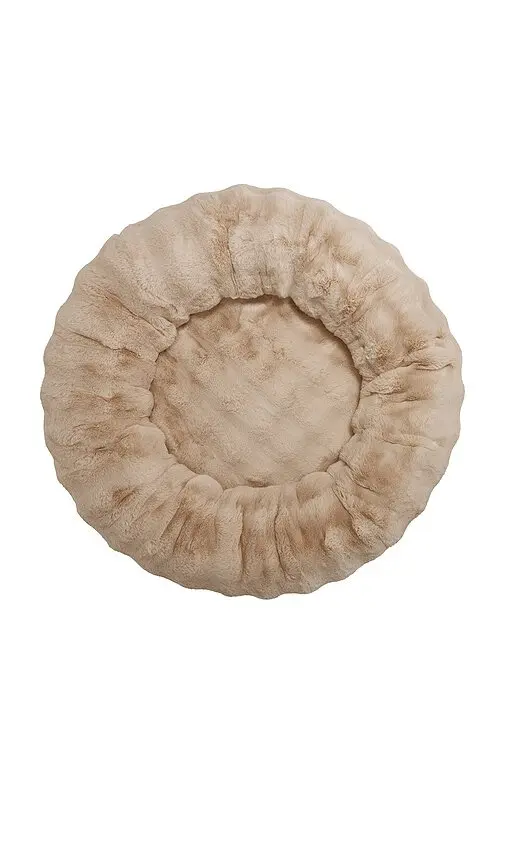 LOLA BLANKETS Medium Bubble Round Pet Bed In Beige - Oat
