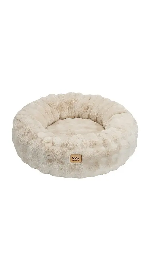 LOLA BLANKETS Large Bubble Round Pet Bed In Beige - Cappuccino