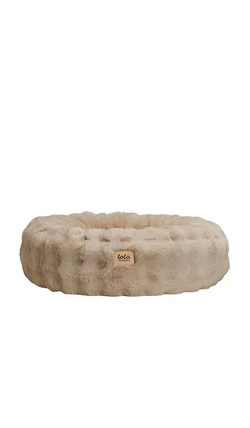 LOLA BLANKETS Large Bubble Round Pet Bed In Beige - Oat