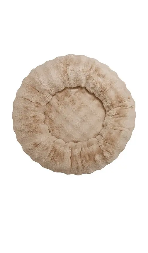 LOLA BLANKETS Large Bubble Round Pet Bed In Beige - Oat