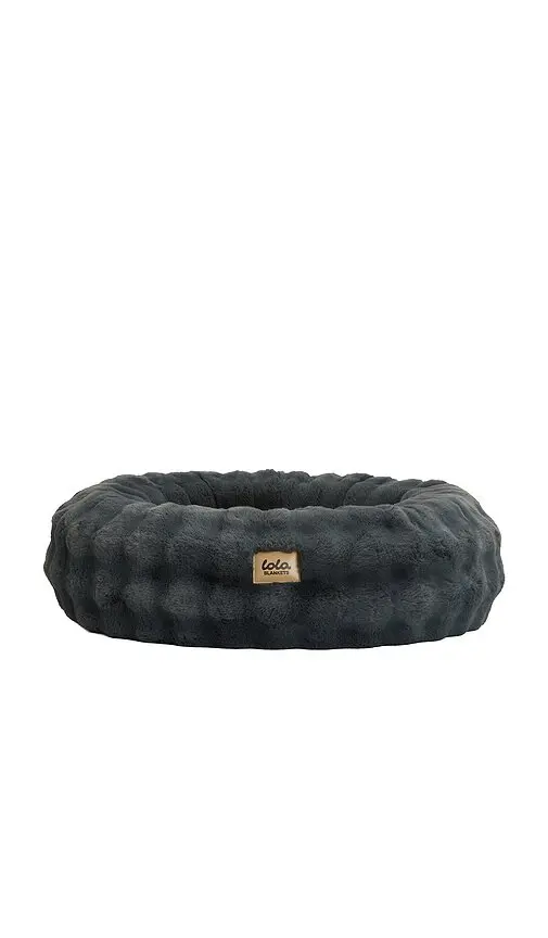 LOLA BLANKETS Small Bubble Round Pet Bed In Grey