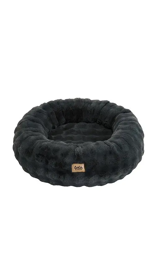 LOLA BLANKETS Medium Bubble Round Pet Bed In Grey