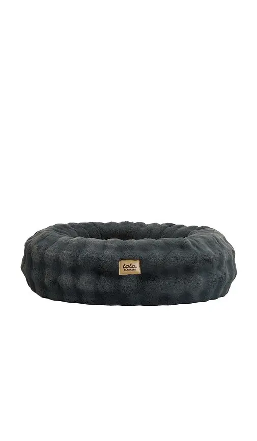 LOLA BLANKETS Medium Bubble Round Pet Bed In Grey