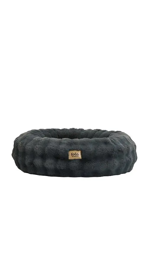 LOLA BLANKETS Large Bubble Round Pet Bed In Grey