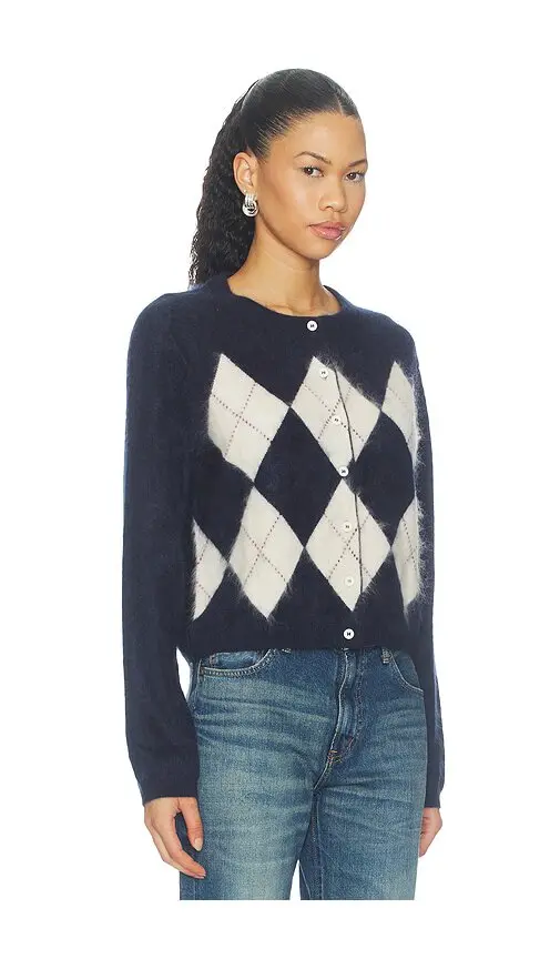 Soft Goat Argyle Cardigan