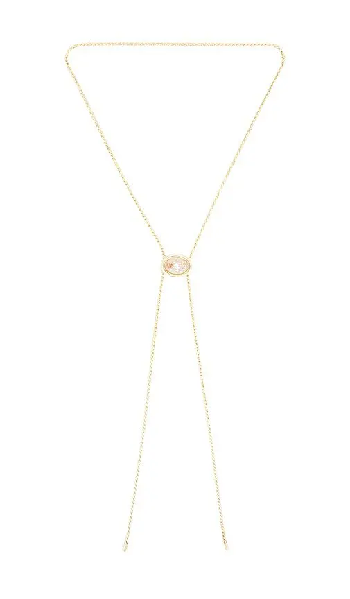Ettika Crystal Bezel Bolo Necklace In Metallic