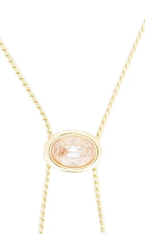 Ettika Crystal Bezel Bolo Necklace In Metallic