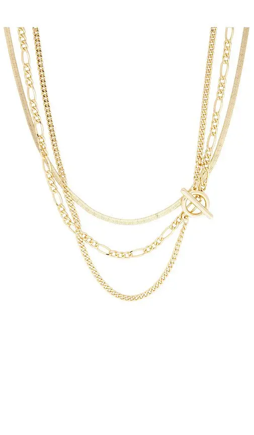 Ettika Gilded Layered Link Necklace In Metallic