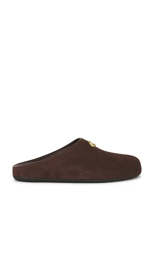 COACH Sculpted C Soft Mule In Chocolate