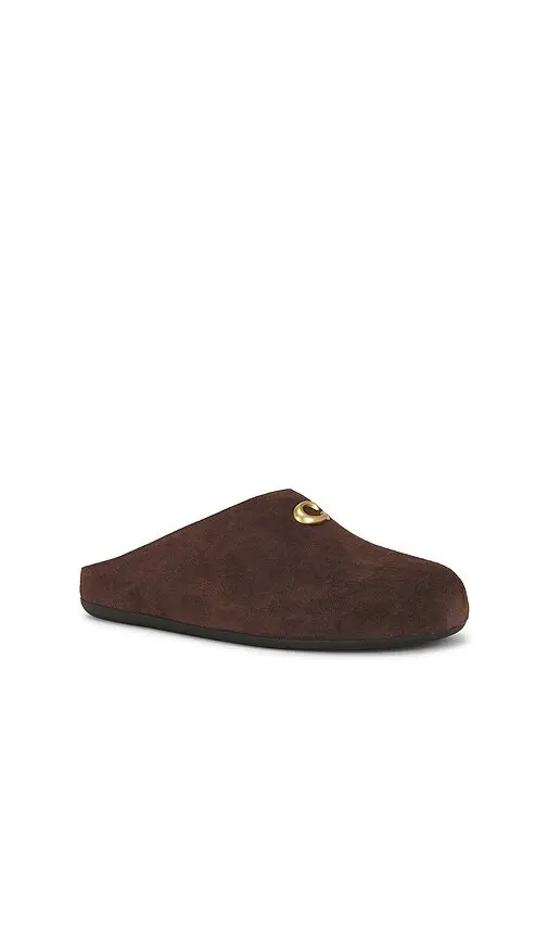 COACH Sculpted C Soft Mule In Chocolate
