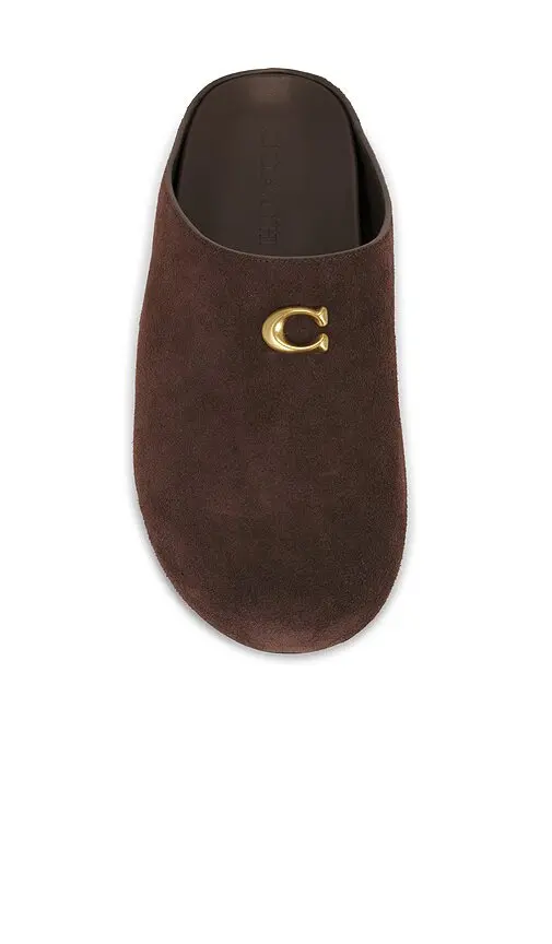 COACH Sculpted C Soft Mule In Chocolate
