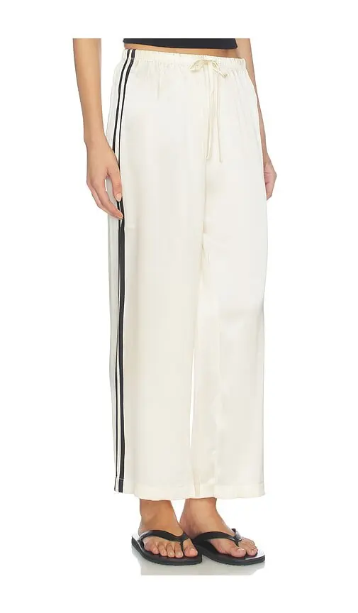 Donni. The Silk Stripe Crop Pant In Cream