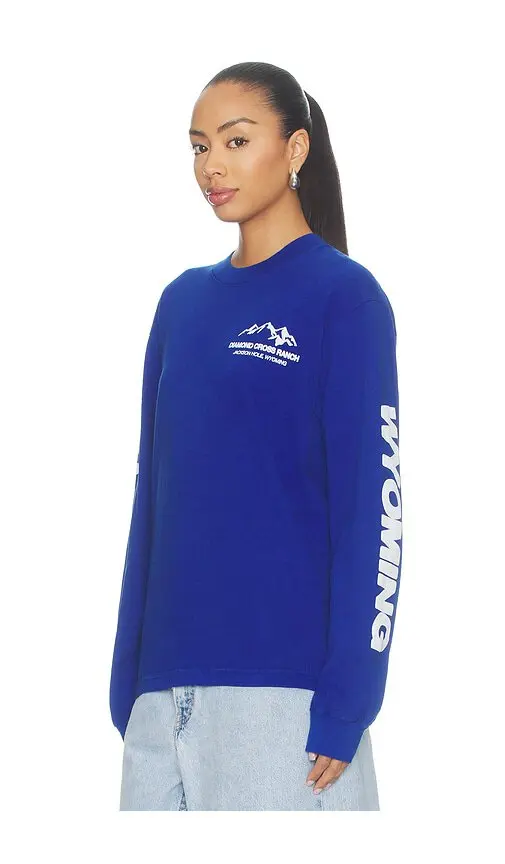 DIAMOND CROSS RANCH Trailblazer Long Sleeve Tee - Blue