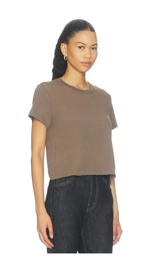 Eterne Cotton Short Sleeve Boxy Tee In Brown