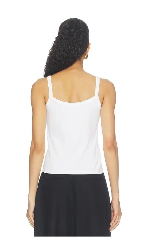Donni. The Baby Rib Scallop Tank In White