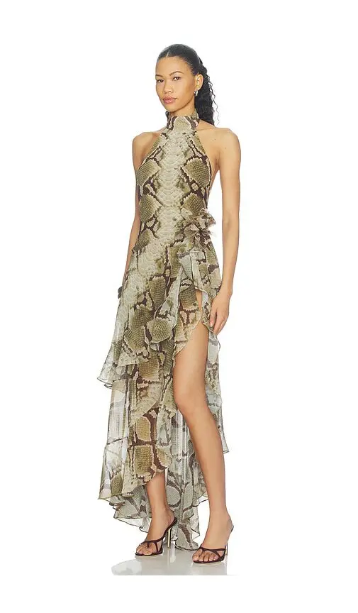 Retrofete Nevae Chiffon Dress In Brown