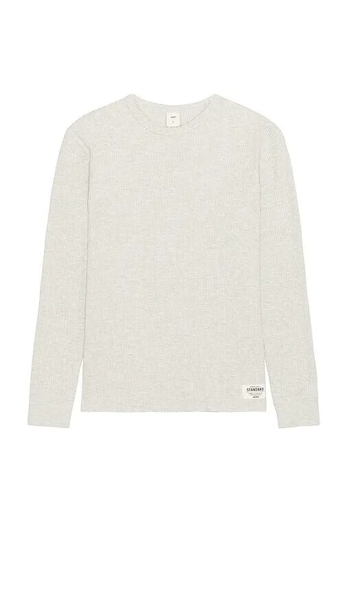 SKIMS Branded Classic Waffle Crewneck T-shirt In Grey