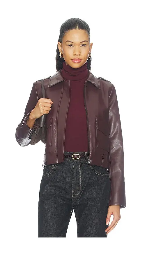 PISTOLA Bex Shrunken Jacket In Burgundy