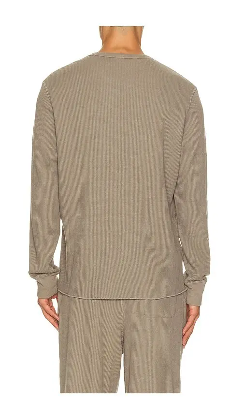 SKIMS Branded Classic Waffle Crewneck T-shirt In Brown