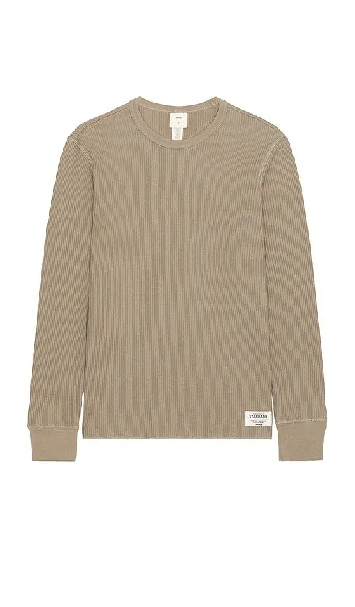 SKIMS Waffle Cropped Slim Henley In Brown