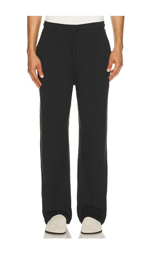 SKIMS Waffle Straight Leg Pant In Black - Onyx